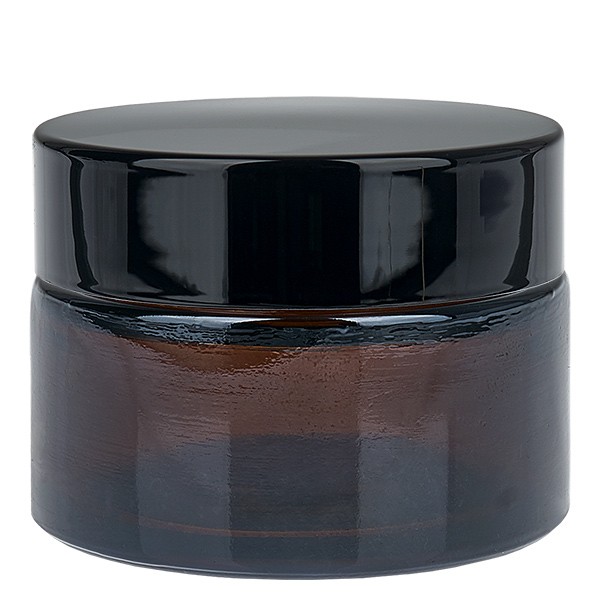 Pots en verre marron de 30 ml - rangement élégant des cosmétiques